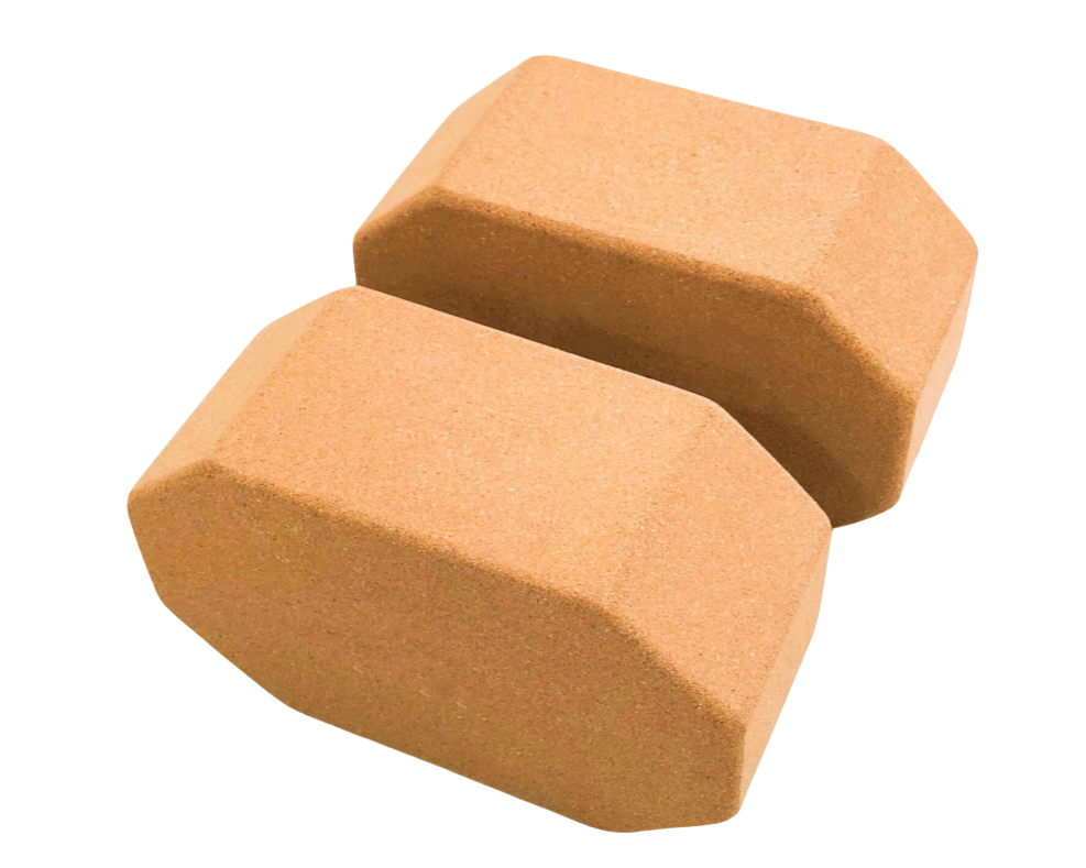 Multi-Angled Cork Yoga Bricks Block Round Edges Slip Resistance Stable ...