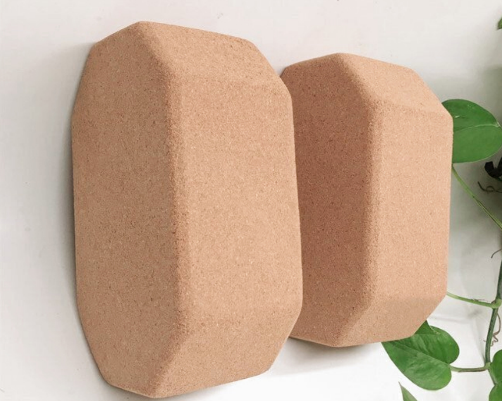 Multi-Angled Cork Yoga Bricks Block Round Edges Slip Resistance Stable ...