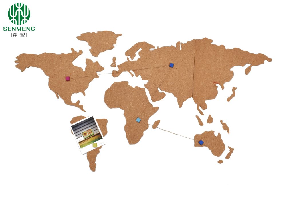 OEM Self Stick Adhesive Cork Board Push Pin Travel World Map Board ...