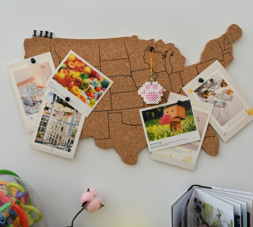 American Cork Map Board Eco-Friendly Push Pin Map for Office and Home ...